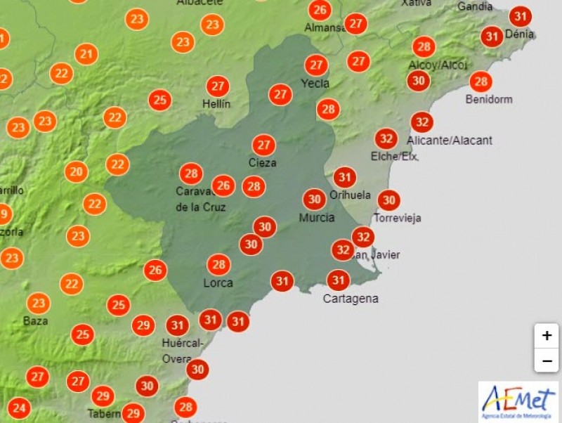 ! Murcia Today - archived - Maximums Of 37 For Murcia Region On Monday ...